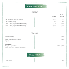 Men Price List – Peng Salon & Spa