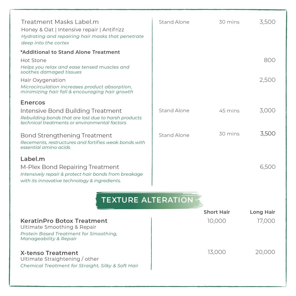 Men Price List – Peng Salon & SPA