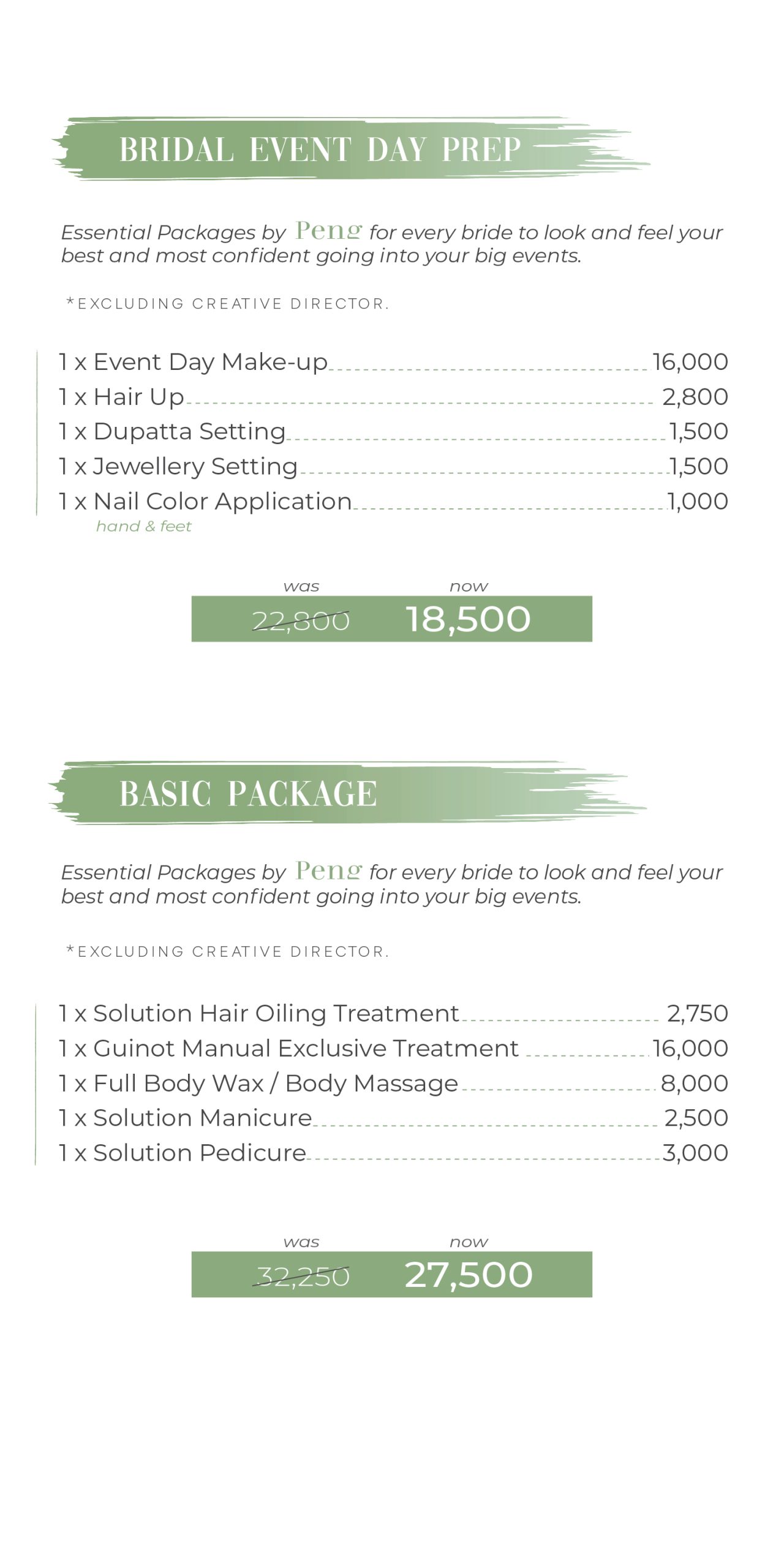 bridal packages – Peng Salon & SPA